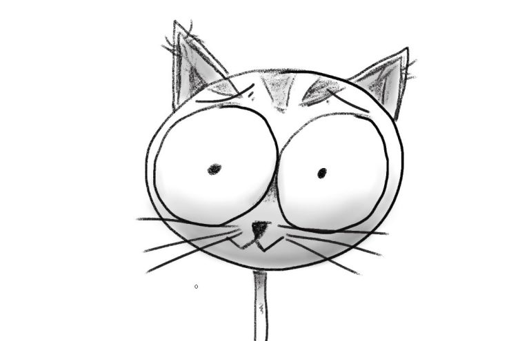 Dessin de chat facile à reproduire en 5 étapes.